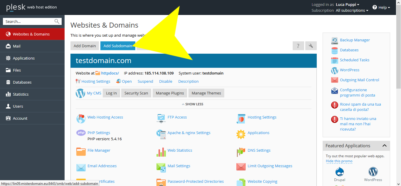 Where can I create a third-level domain? - FAQ Hosting and Domains Misterdomain.eu